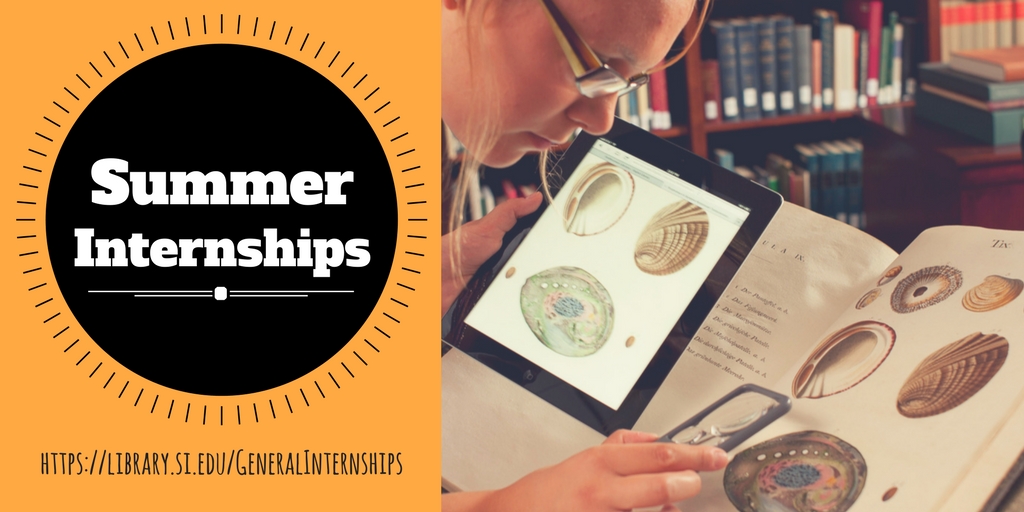 Summer 2018 Internship Opportunities – Smithsonian Libraries and ...